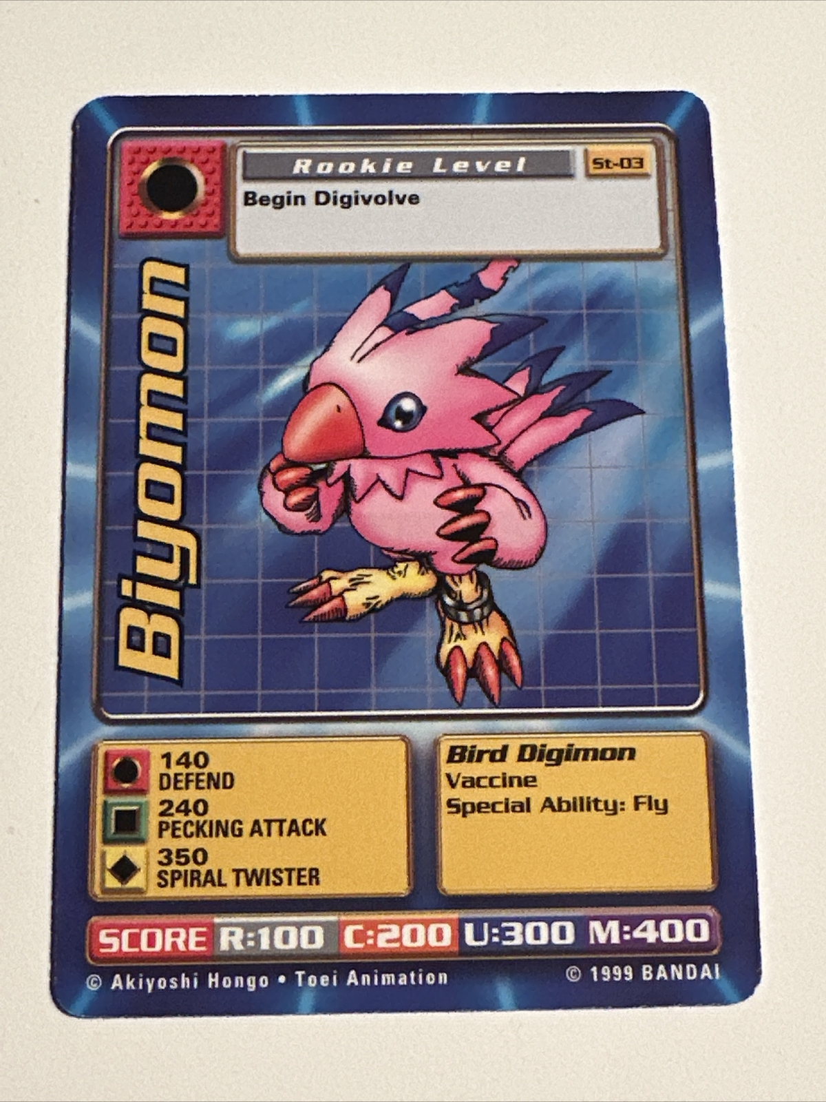 Biyomon ST-03 Rookie Level Digimon Digi Battle Starter 1 Card 1999 ...