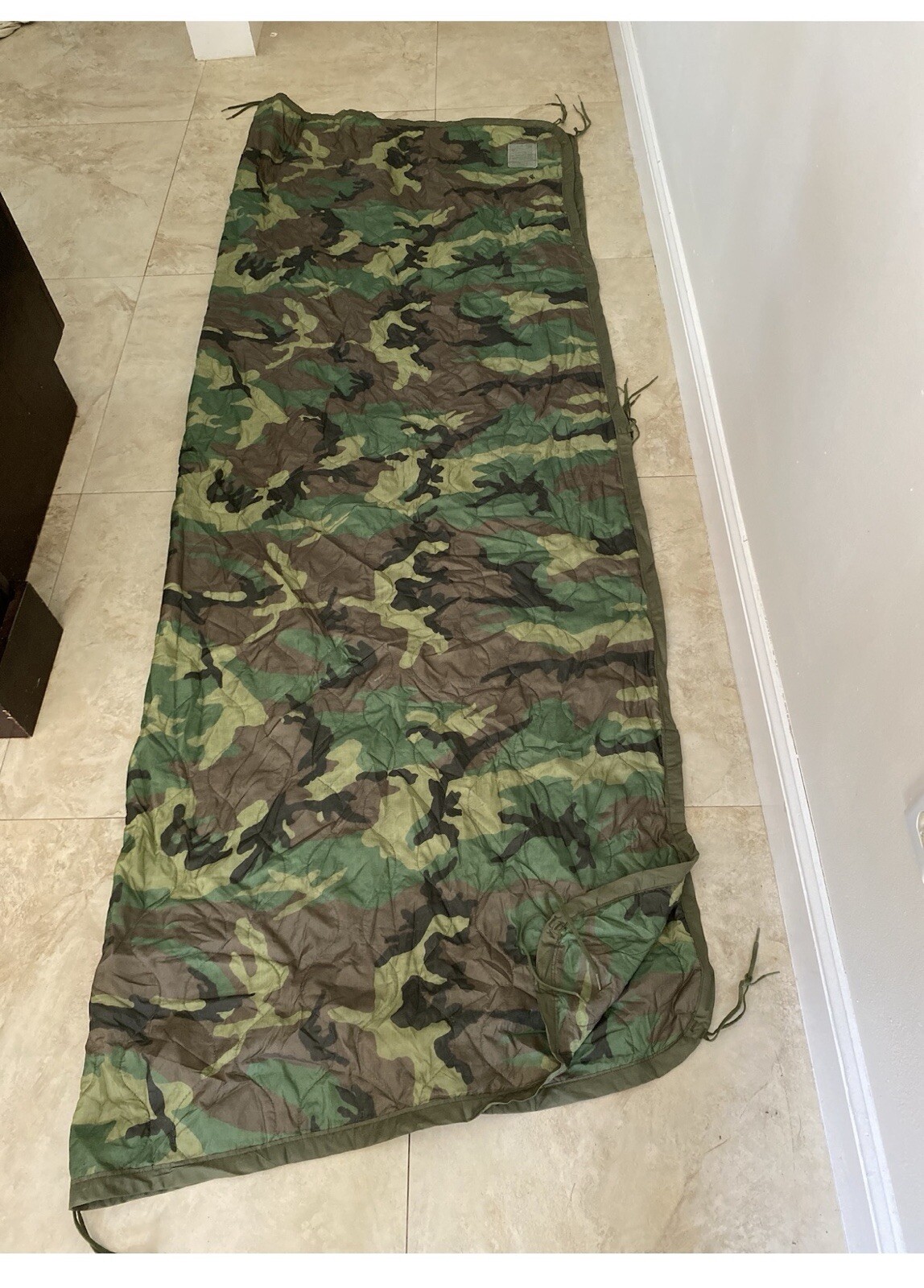 US Military Poncho Liner Woobie Woodland M81 Camo BDU Army -excellent ...