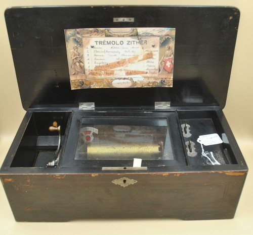 Antique 1870s Swiss Music Box 8 Songs - Tremolo Zither | eBay
