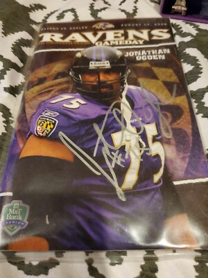 Ravens Jonathan Ogden Autographed Game Day Program Coa | eBay