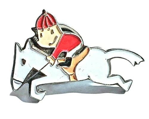 Jockey Horseback Riding Pin Lapel HatPin Badge Shield Cowboy Kid Rodeo ...