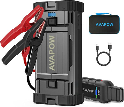 AVAPOW Jump Starter 2000A Peak Portable Battery Jump Starter Car Power ...