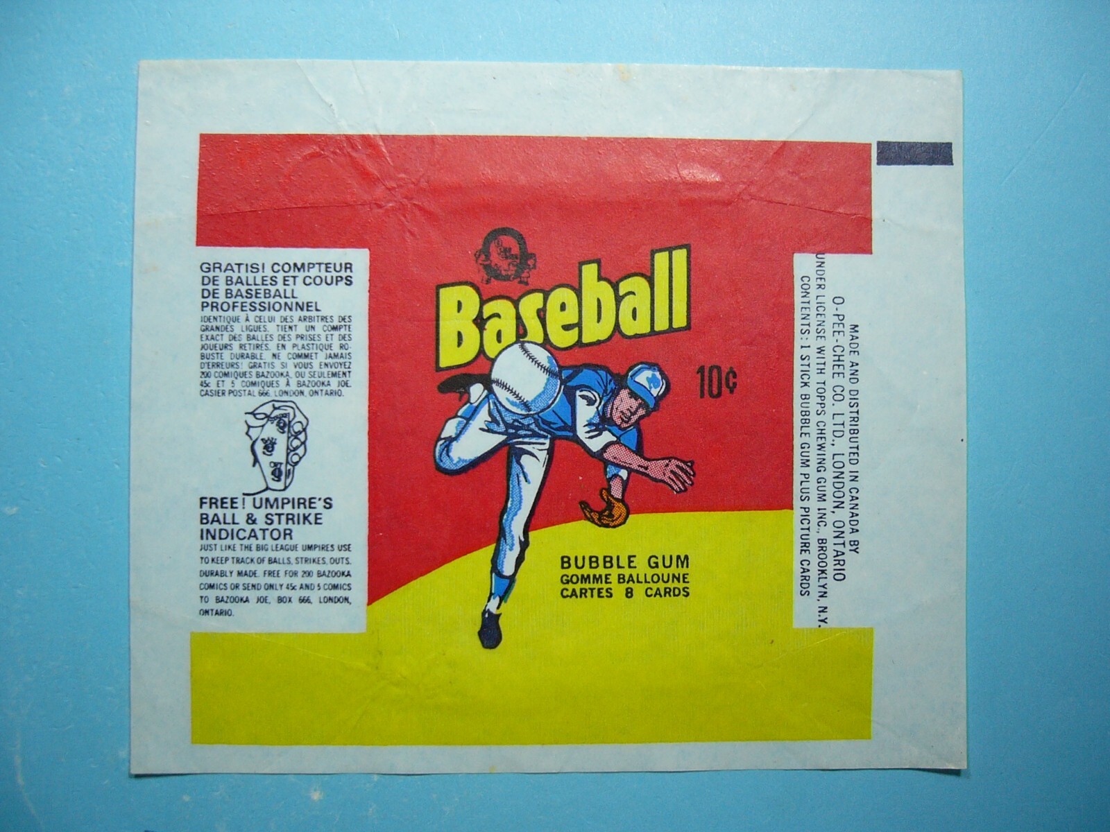 1975 O-PEE-CHEE MLB BASEBALL CARD WAX PACK WRAPPER UB GEORGE BRETT ...
