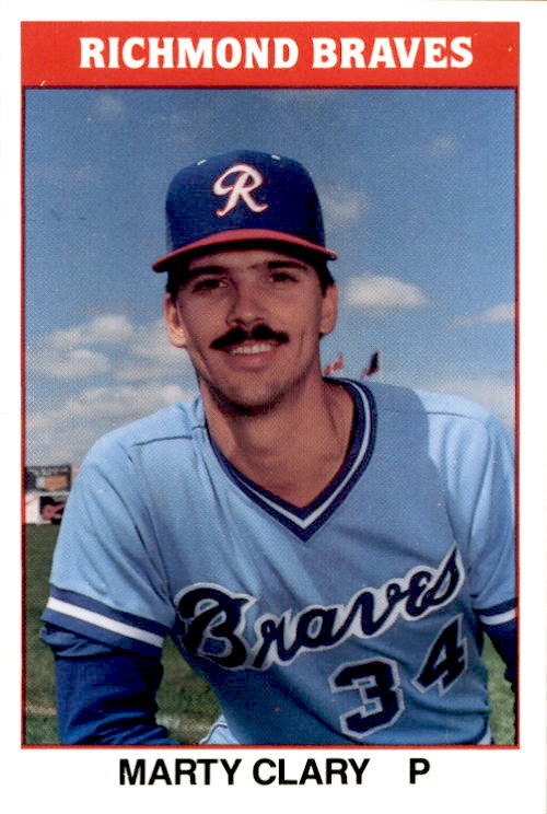 1987 Richmond Braves TCMA #3 Marty Clary Detroit Clawson Michigan ...
