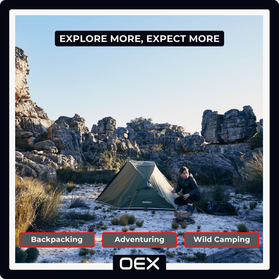 OEX Lightweight and Waterproof Rakoon II Tent for 2 people, Camping ...