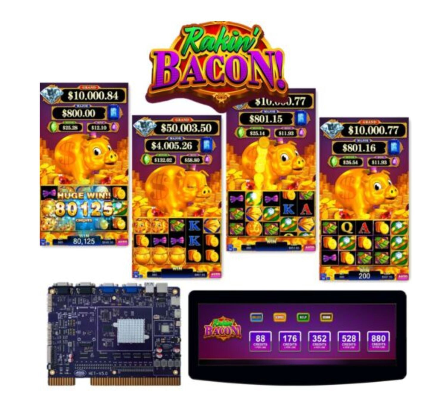 RACKIN BACON PCB GAME BOARD firelink slot machine HET | eBay