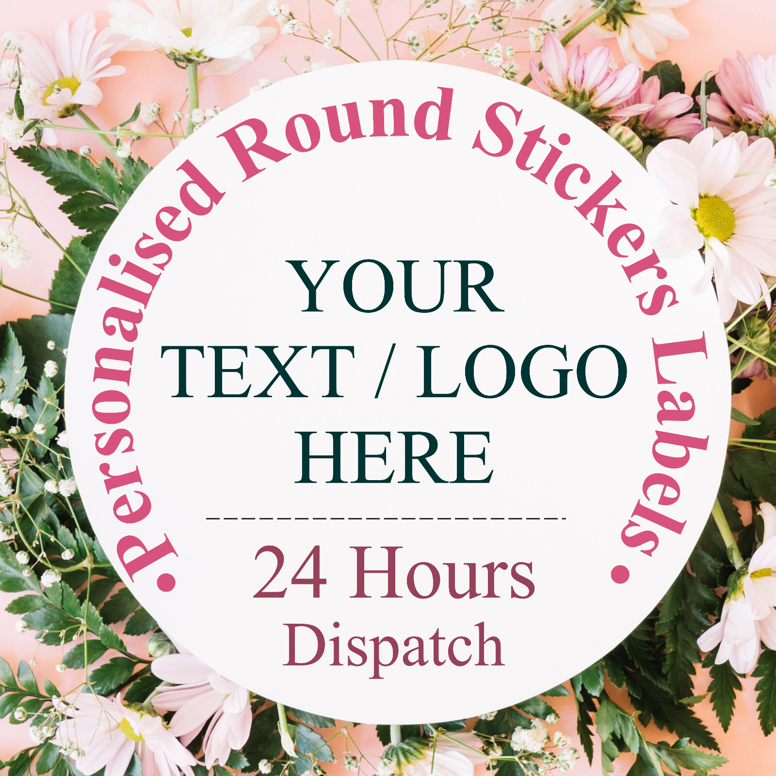 PERSONALISED ROUND PRINTED STICKERS CUSTOM CIRCLE LOGO LABELS BUSINESS ...