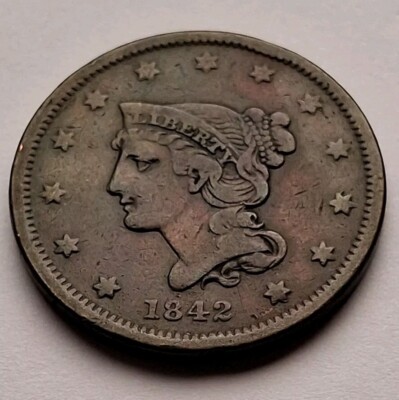 1842 Liberty Head Matron Head One Cent 28.5mm Copper Coin | eBay