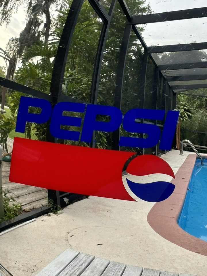Pepsi Round Plexi-view Convex Safety Mirror Sign Chrome Vintage 26x26in ...