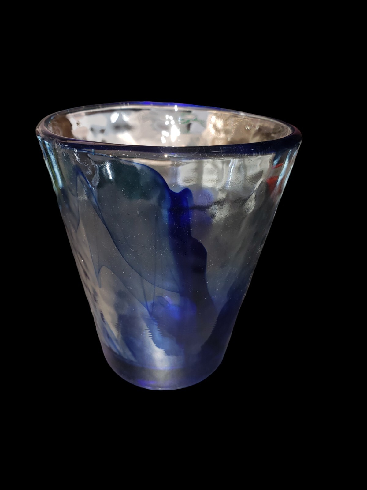 1 Bormioli Rocco Murano Cobalt Blue Swirl Glass Made in Spain ~4.5x4 ...