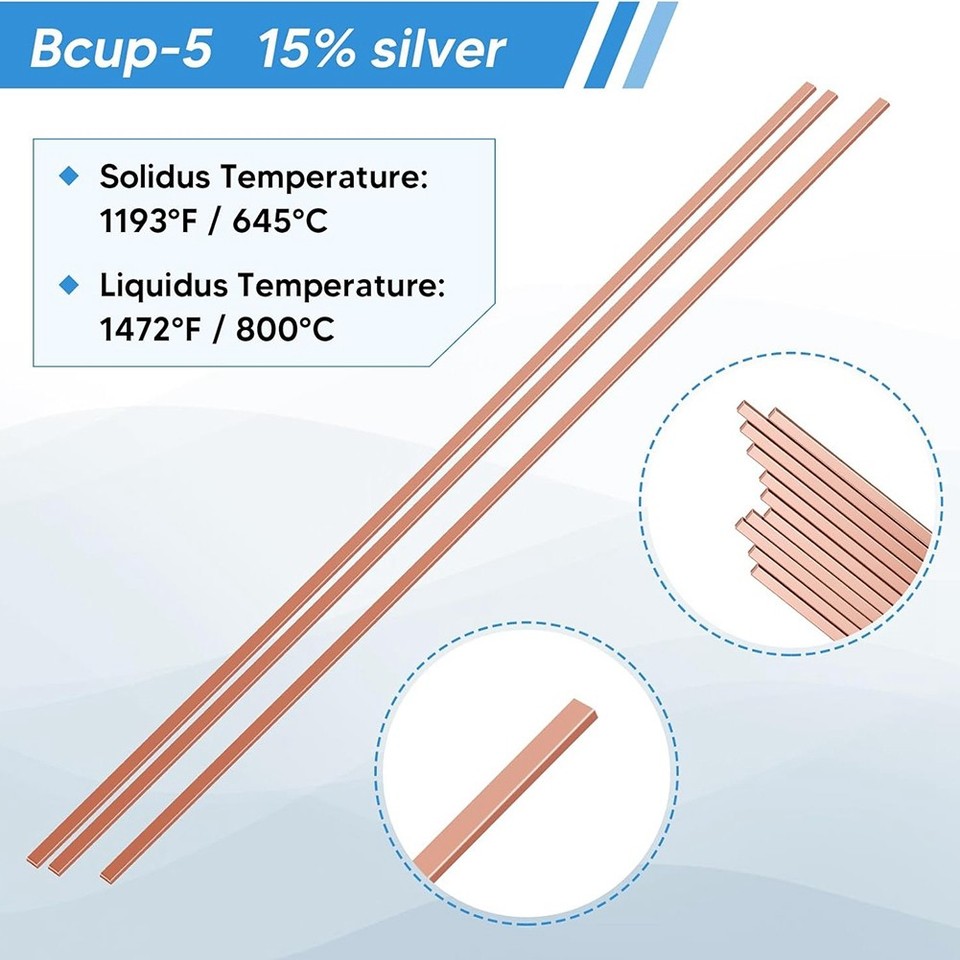 Sticks Brazing Rods, BCuP-5 15% Silver Solder Copper Phosphor Welding ...