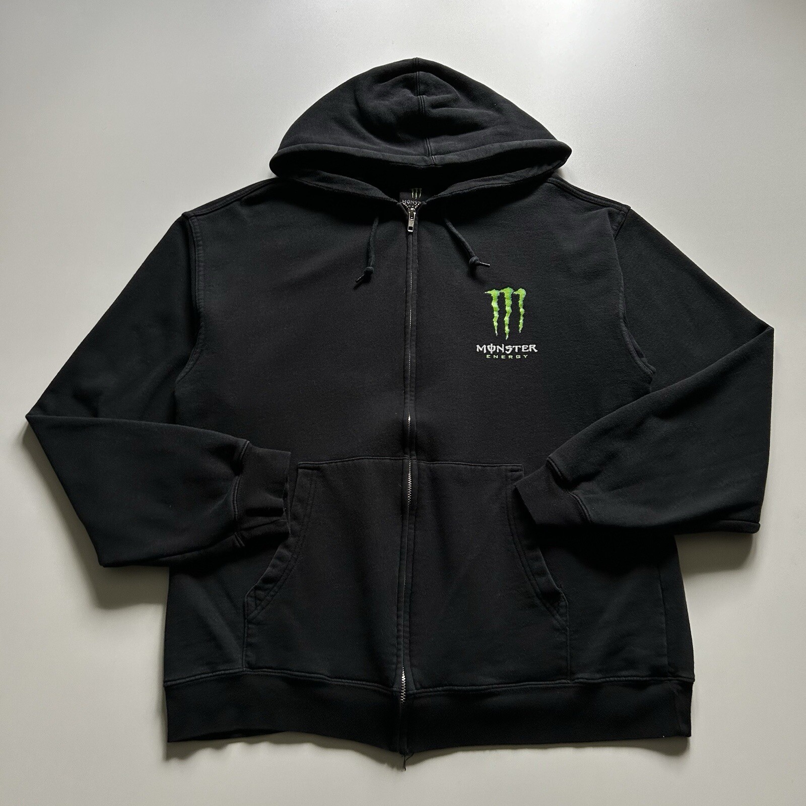 Vintage 2000s Monster Energy Graphic Zip Up Hoodie Me… - Gem