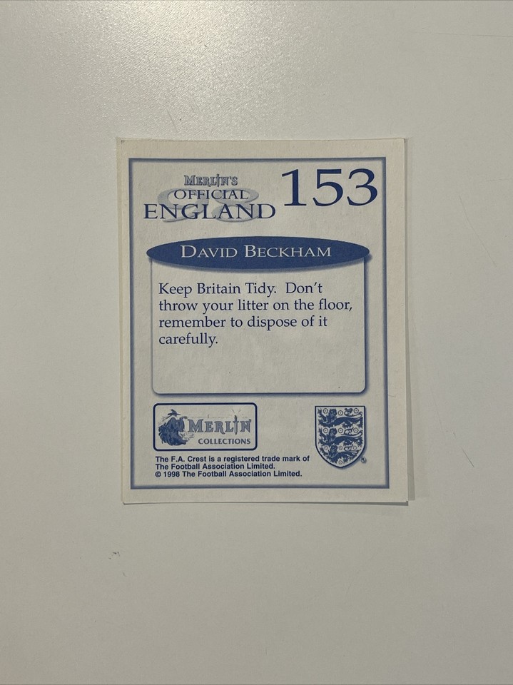 1998 Merlin's Official Sticker David Beckham #153 | eBay