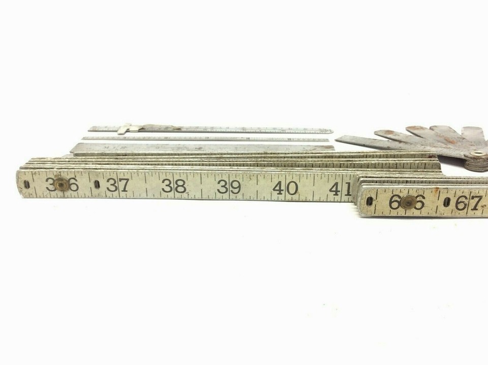 Mixed Vintage Lot Used Machinists Kasta Folding Ruler Brown Sharpe ...