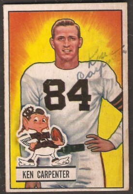 Ken Carpenter #39 1951 Bowman Football Autograph Signature D. 2011 | eBay
