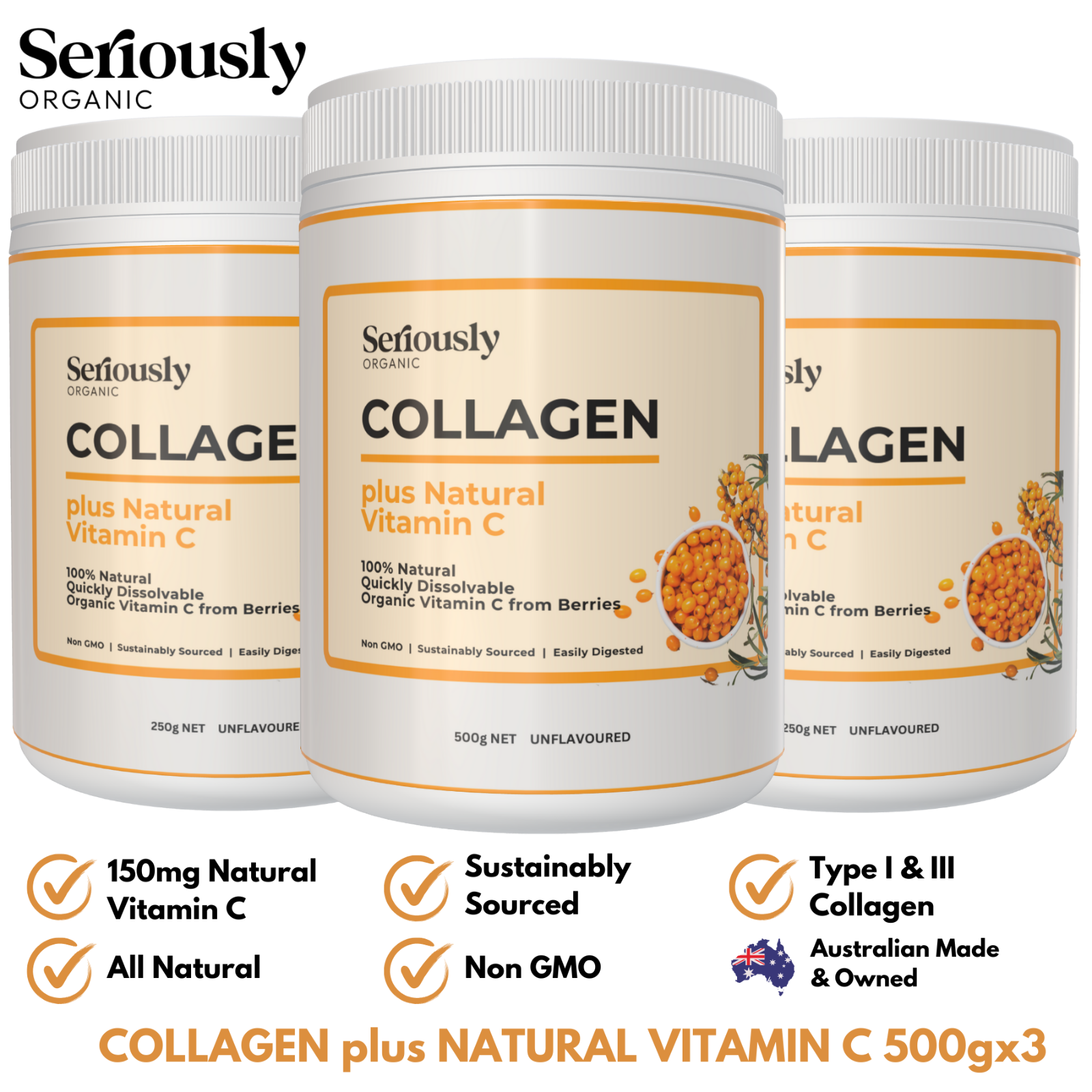SERIOUSLY ORGANIC COLLAGEN NATURAL ORGANIC VITAMIN C BARIATRIC ...