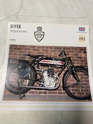 Rover 500 Sport And Racing 1913 Form Card Motorbike Of Collection Atlas ...