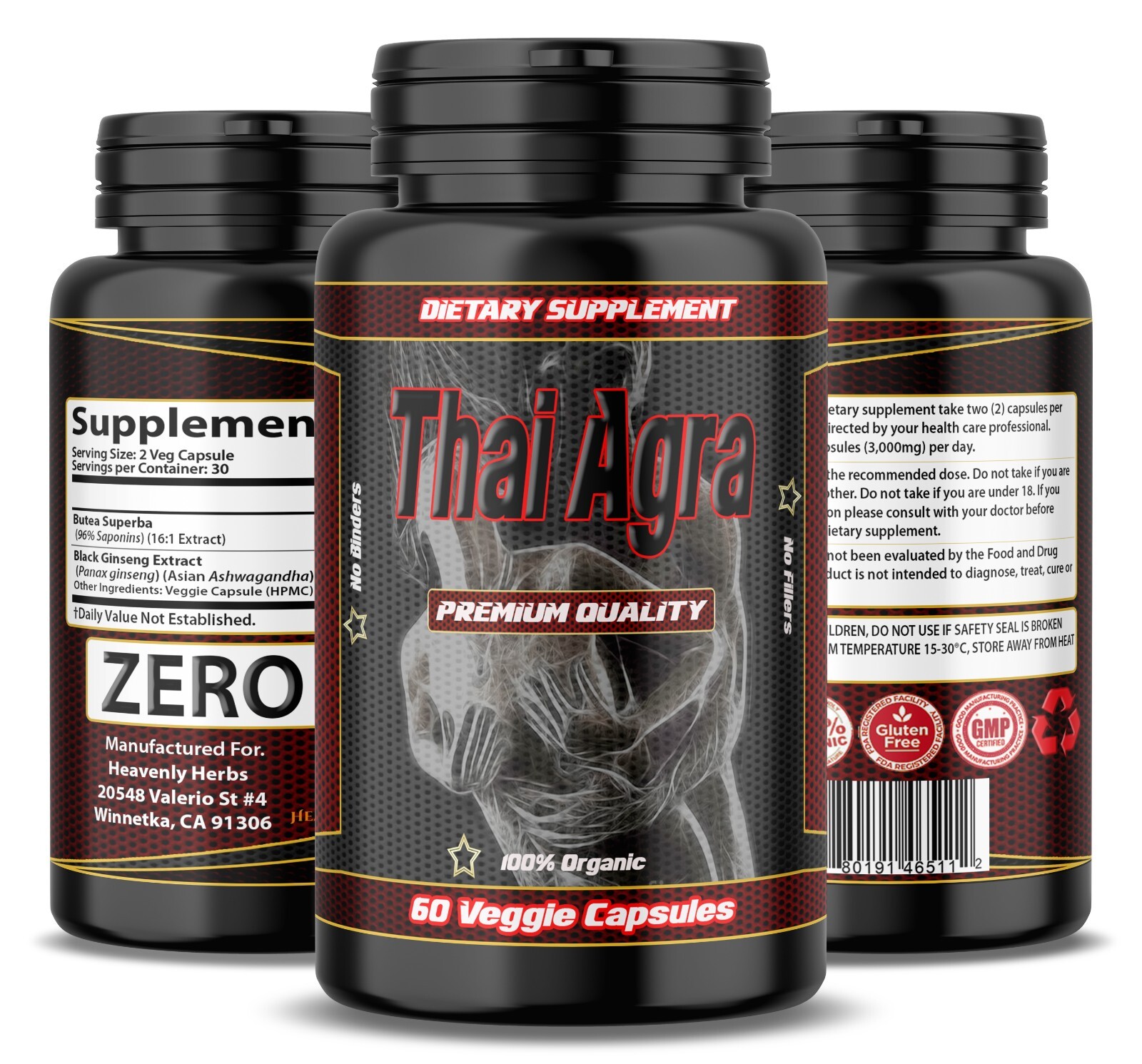 Thai Agra Premium Dietary Supplement Supports Men's Energy 60 Vegetable ...