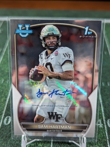 2022 Bowman University Chrome SAM HARTMAN Auto Wake Forest Notre Dame ...