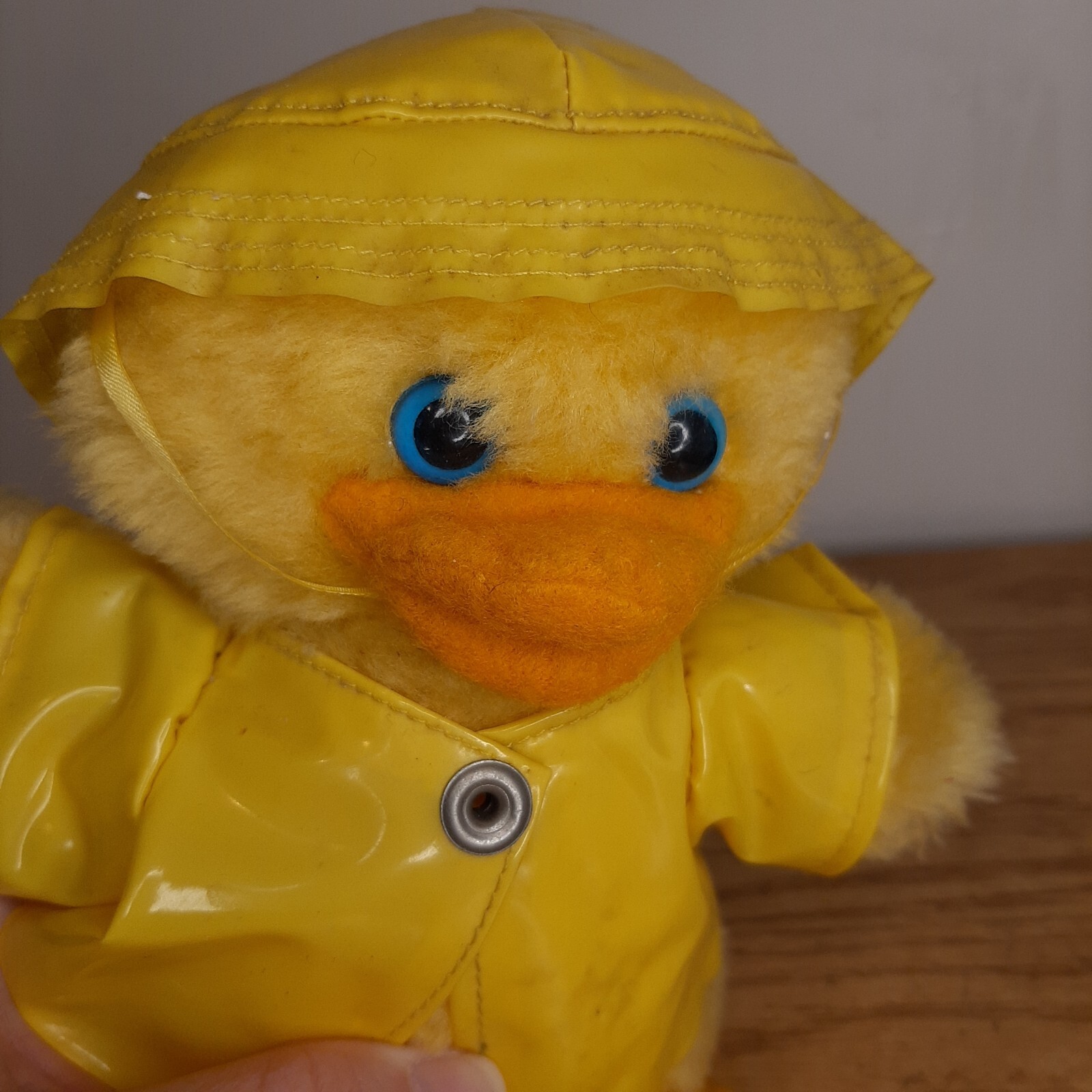 Vtg 1982 Hallmark Yellow Duck Plush Stuffed Animal 9" Raincoat w/ Hat ...