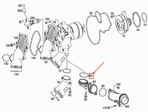 NEW MERCEDES-BENZ E W213 ENGINE WATER OUTLET O-RING A1772010200 ...