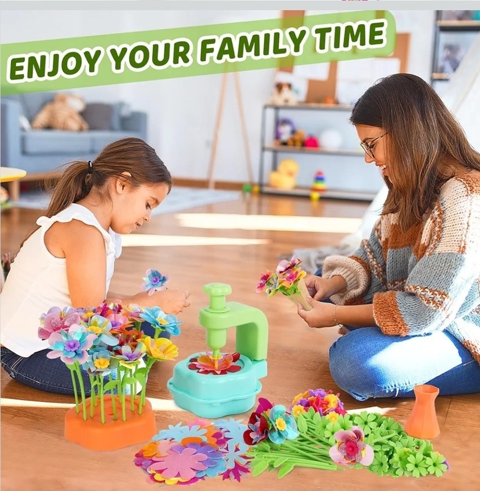 Flower Craft Kits for Kids - Arts and Crafts Activity Toy Flower Making ...