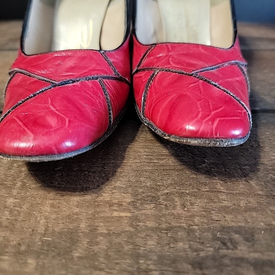 Sioux Falls SD Red Heels Vtg Womens Johansen Shoes S 8.5 Heel Slip On ...