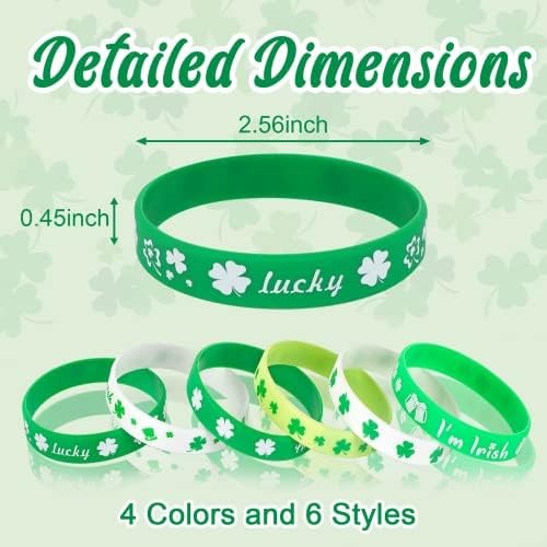42pcs St. Patrick's Day Silicone Bracelets Shamrock | eBay