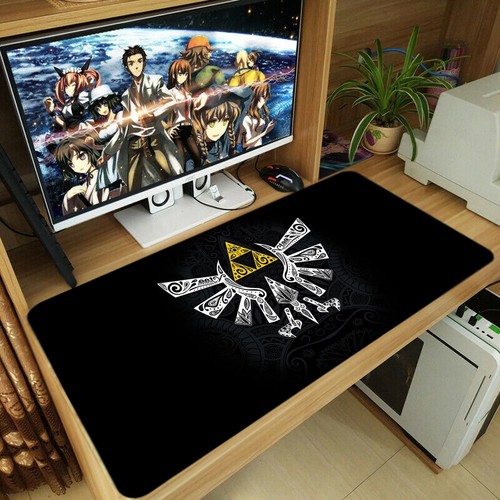 Zelda Triforce Logo Black Yellow New Desk Pad 31" x 12" L13 Large Game ...