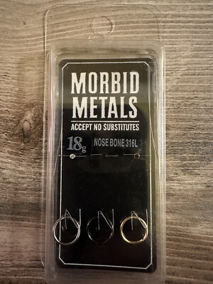 MORBID METALS NOSE RINGS STUDS 18G 6 PACK NEW OFFICIAL SURGICAL STEEL ...