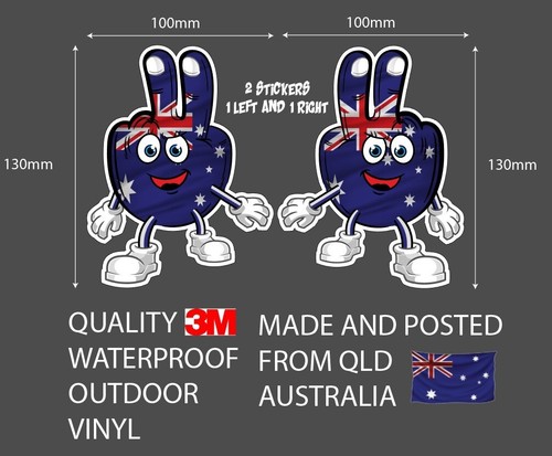 AUSSIE RUDE FUNNY HANDS L+R Waterproof Vinyl DECAL 140x100mm Caravan ...