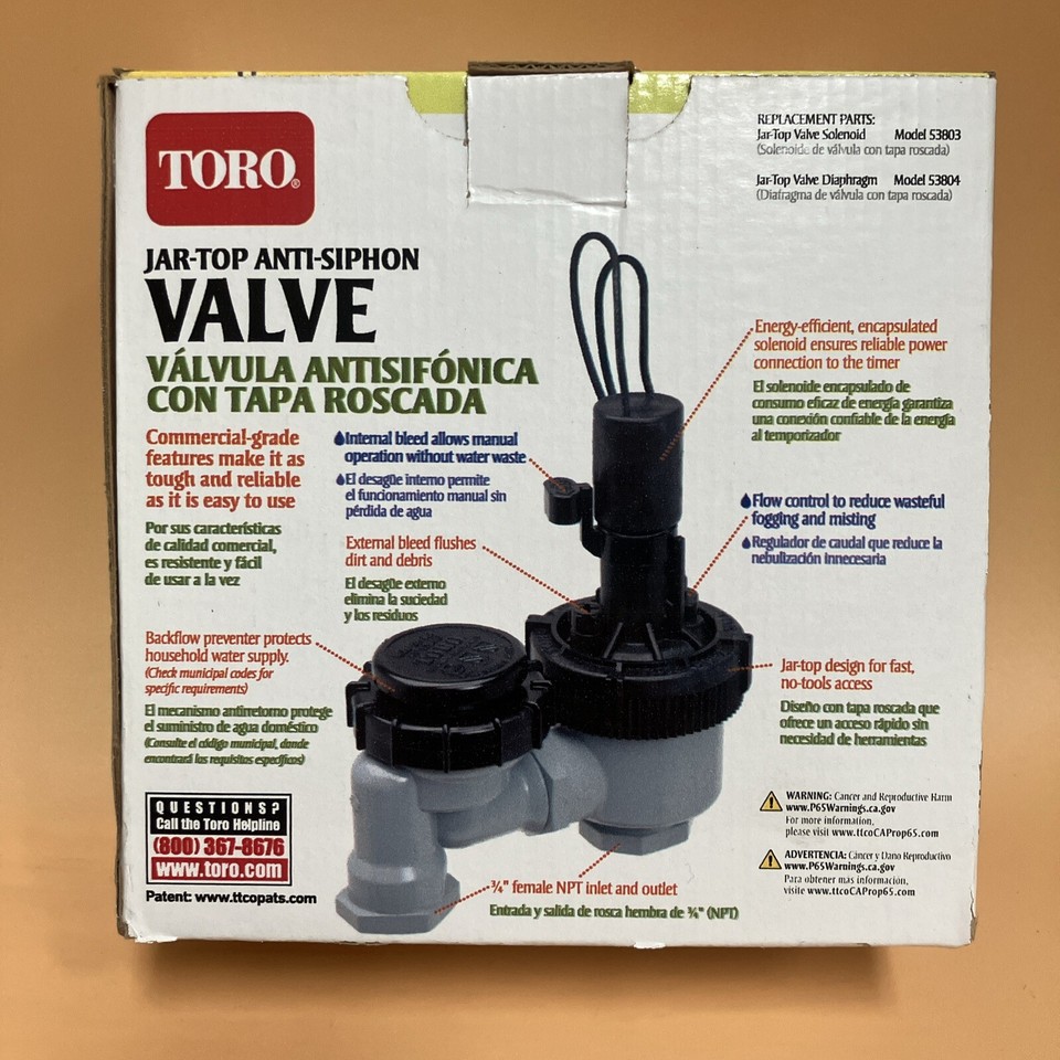 Toro 53763 150 PSI Plastic Anti-Siphon Valve 3/4 in. Inlet | eBay