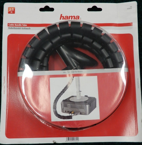 Hama 20602 Cable Bundle Tube Easy Cover 20 Mm 2.5 M Length Black for ...