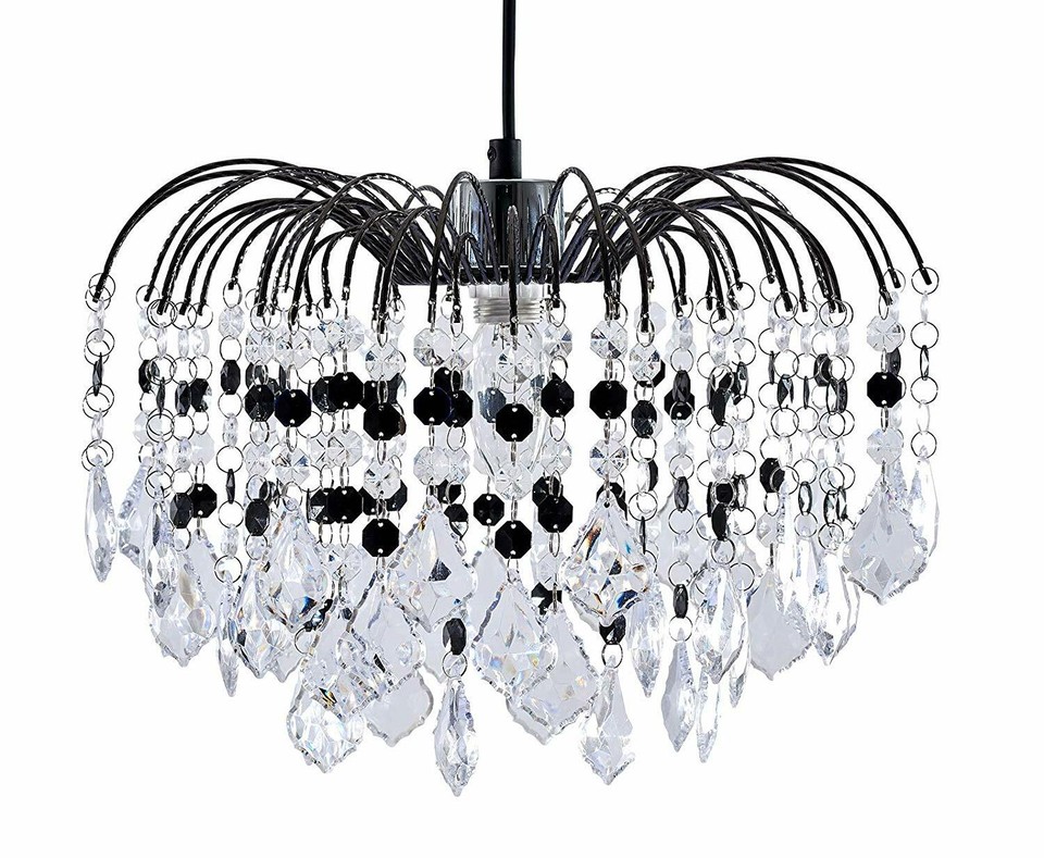 Modern Chandelier Acrylic Crystal Light Shades Droplet Ceiling Pendant ...