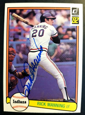 Rick Manning Cleveland Indians 1982 Donruss #85 Autographed Baseball ...