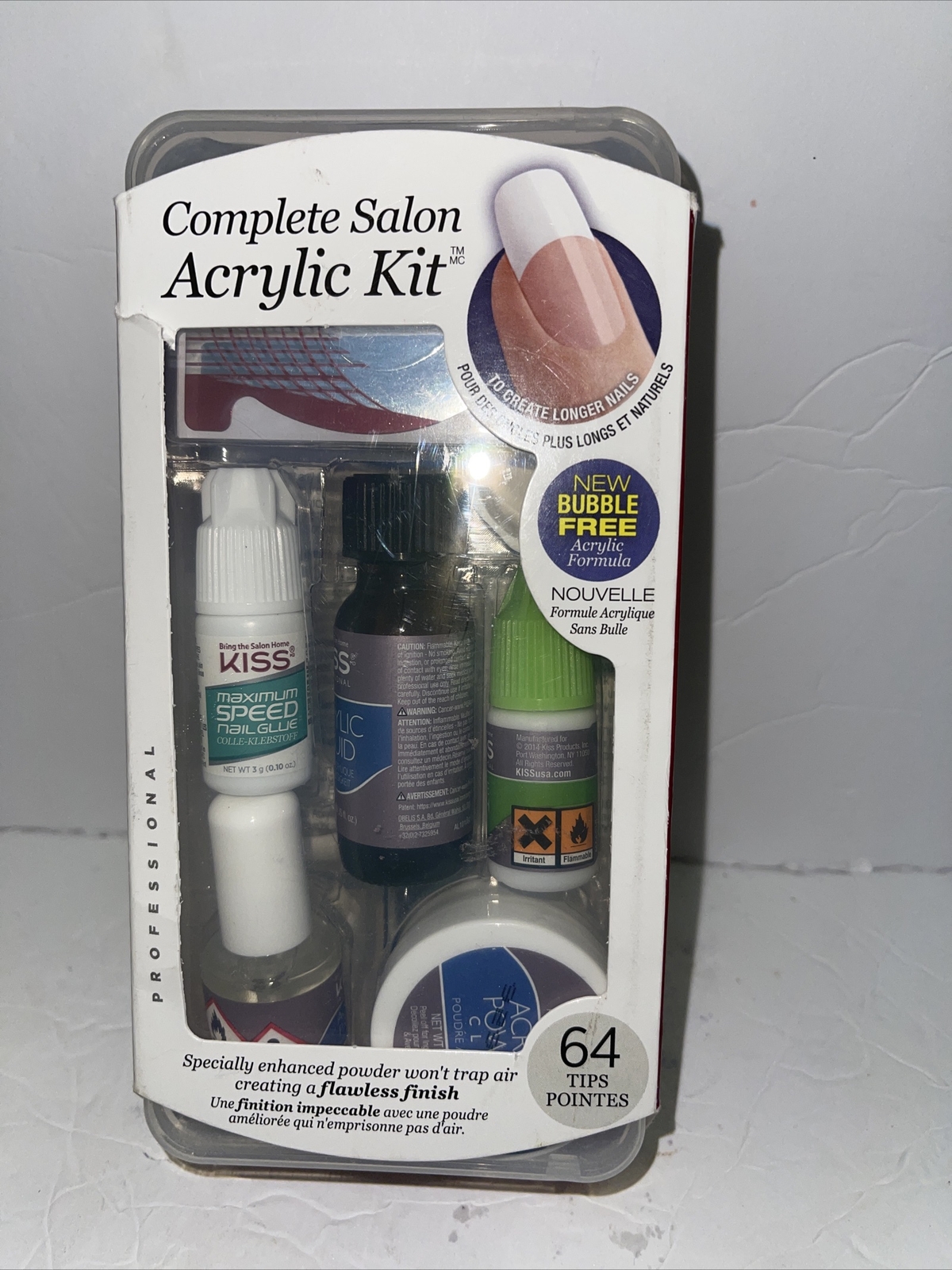 Kiss Complete Salon Professional Acrylic Kit 64 Nail Tips Ebay