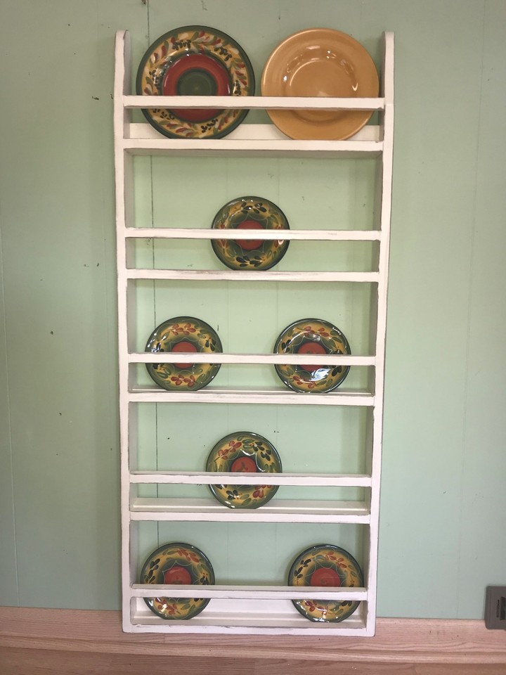 Farmhouse Plate Rack Wall Hanging, Country Rustic Plate Rack Stand | eBay