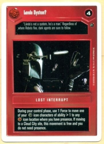 Lando System? [Near Mint] DAGOBAH REVISED WB WHITE BORDER star wars ccg ...
