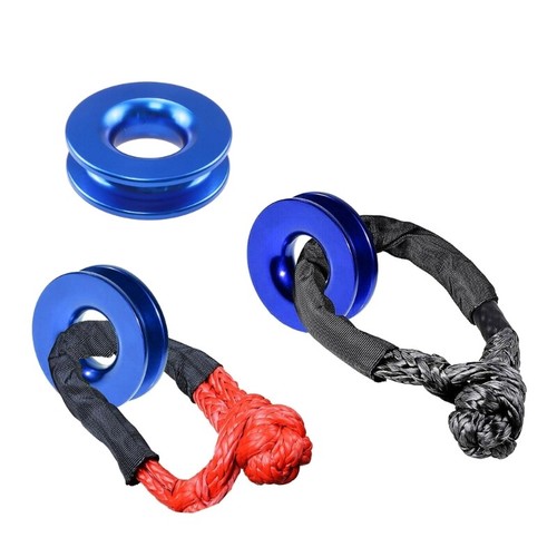 Heavy Duty Recovery Ring Snatch Block Pulley w/ Soft Shackle Tow Winch ...