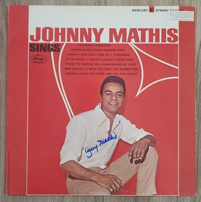 Johnny Mathis Signed SINGS Johnny Mathis Vinyl Record Album LP Singer ...