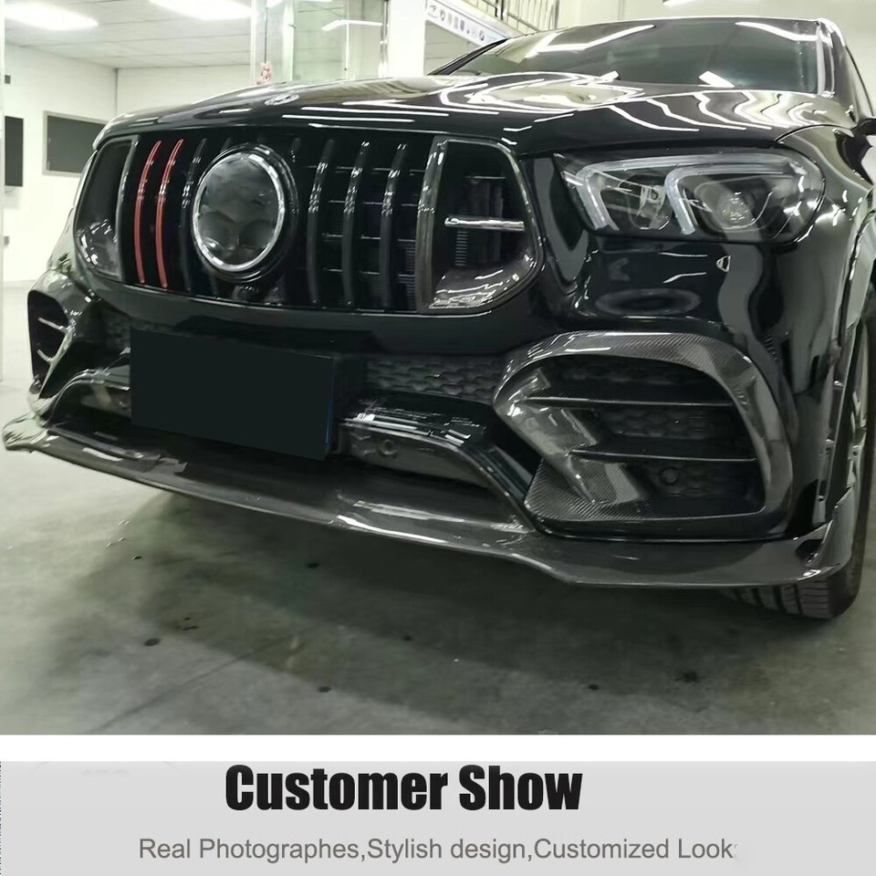 Carbon Front Bumper Lip Spoiler For Benz W167 GLE450 GLE53 Sport Coupe ...