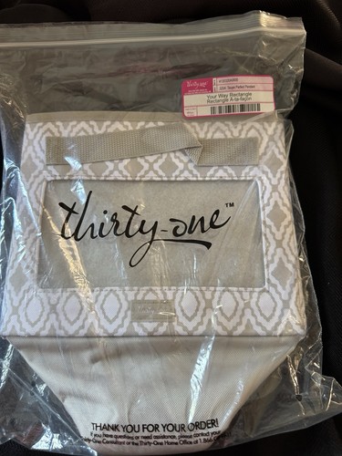NEW! Thirty One Your Way Rectangle Bin Taupe Perfect Pendant 32 ...