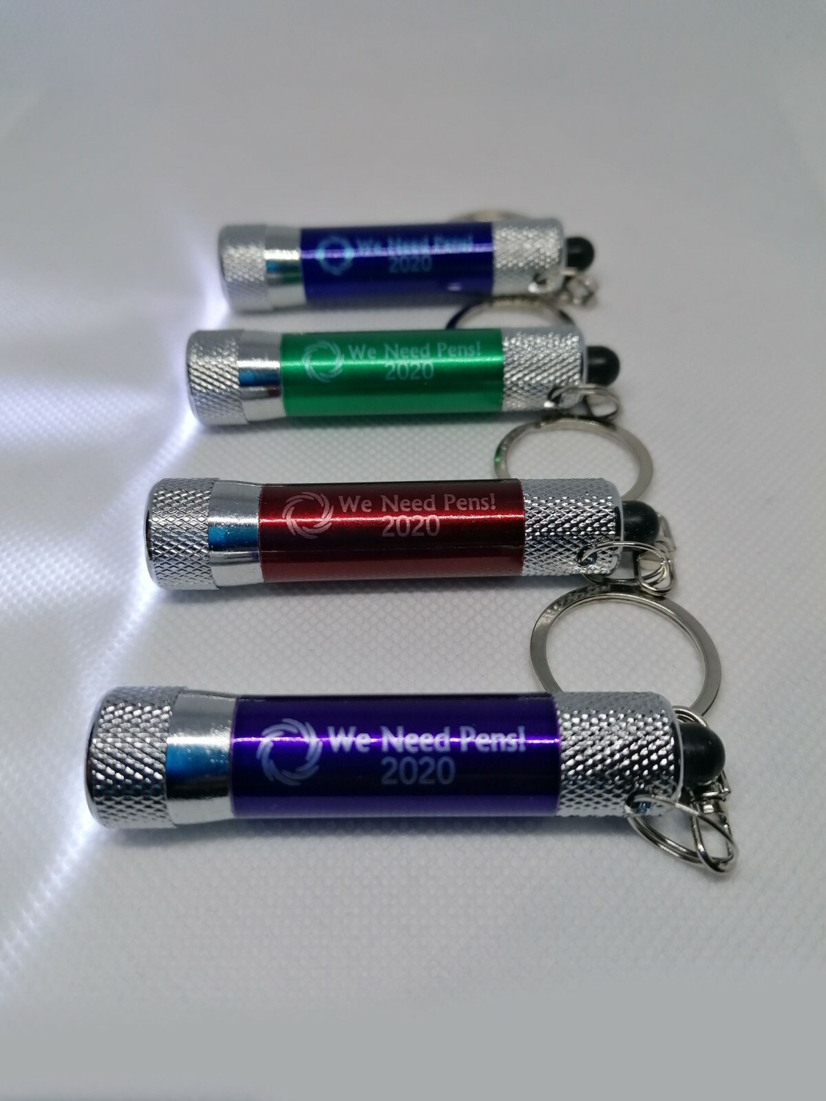 30 Personalised LED Flashlight Keychains Promotional Keyrings for ...