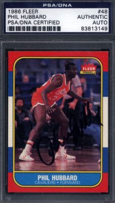1986 Fleer #48 Phil Hubbard Signed Autograph PSA/DNA Cavaliers PSA ...