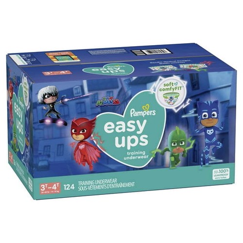 Pampers Easy Ups Diapers Size 3T-4T, 124 Count PJ Masks Design 30-40LB ...