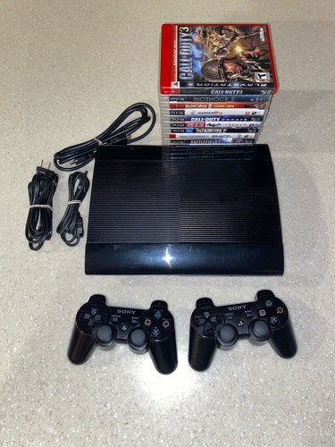 Sony PlayStation 3 PS3 Super Slim 250GB Console Bundle (10 Games ...
