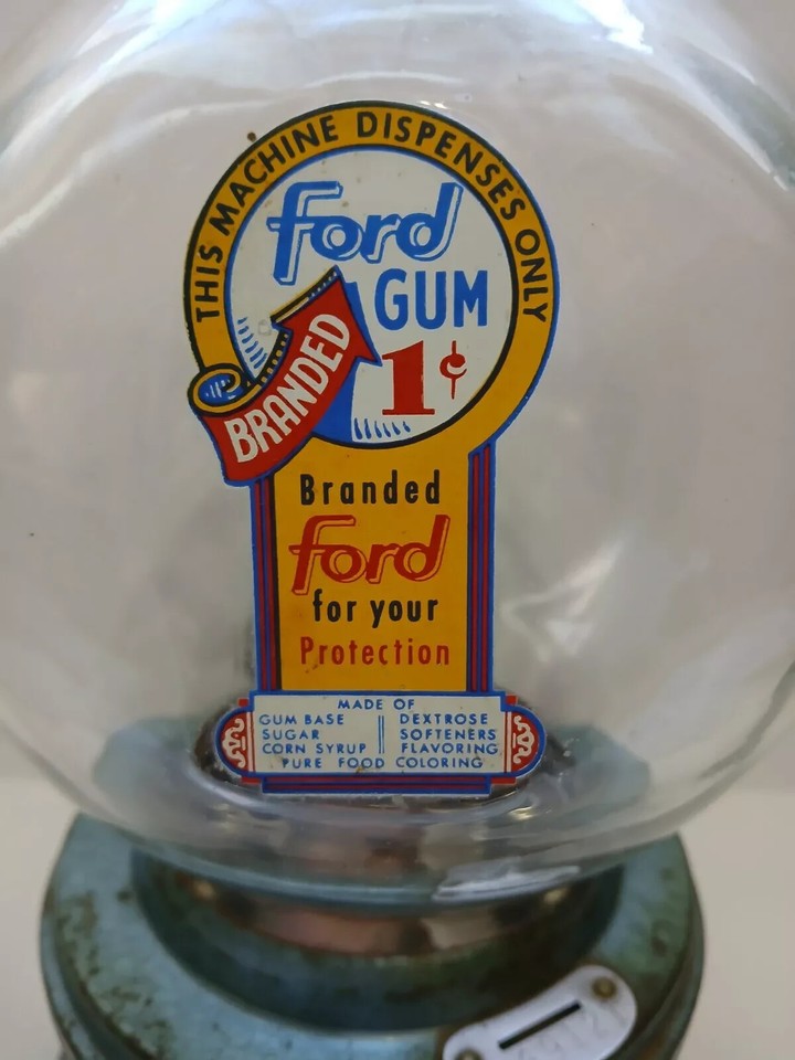 WW II Era Rare Antique Ford Gum Gumball Machine Collector' item Un ...