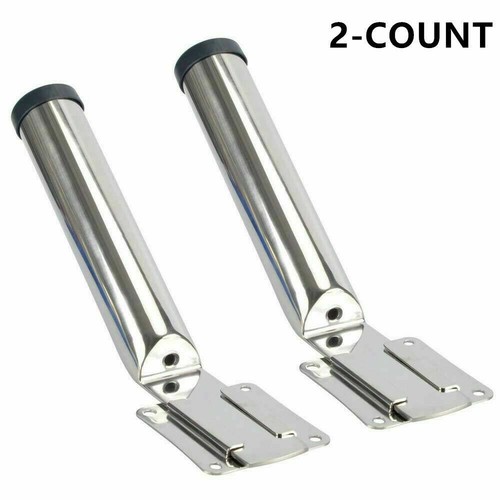 Pair Stainless Steel Boat Fishing Rod Holder Slide Mount Deck Base ...