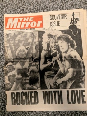 THE MIRROR Newspaper - 15 JULY 1985 - LIVE AID Souvenir Issue 32 pages ...