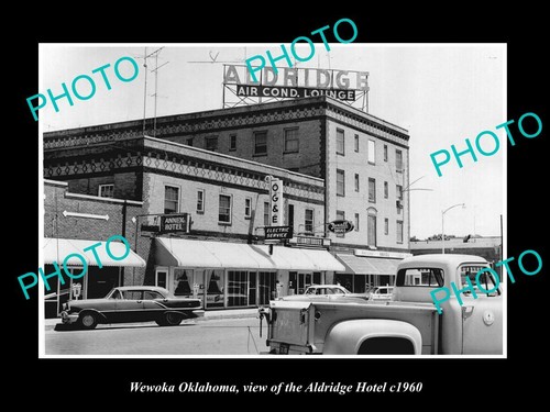OLD 8x6 HISTORIC PHOTO OF WEWOKA OKLAHOMA VIEW OF THE ALDRIDGE HOTEL ...